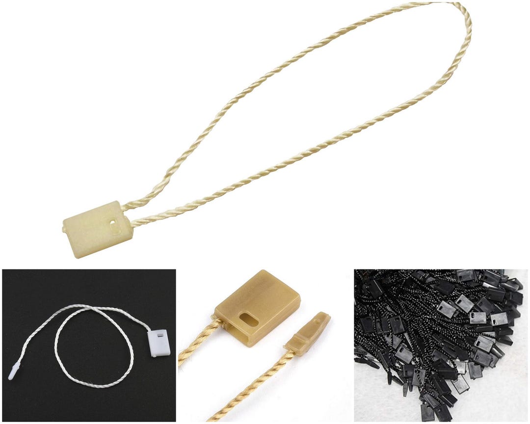 200pcs Hanging Label 17 Cm Nylon Cord With Snap Fastener Pin Sticker ...