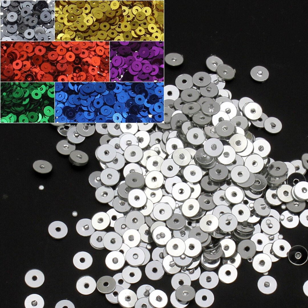 4 Mm Sequins Smooth in Blister 10g / Approx. 1200pcs for Deco Wedding ...