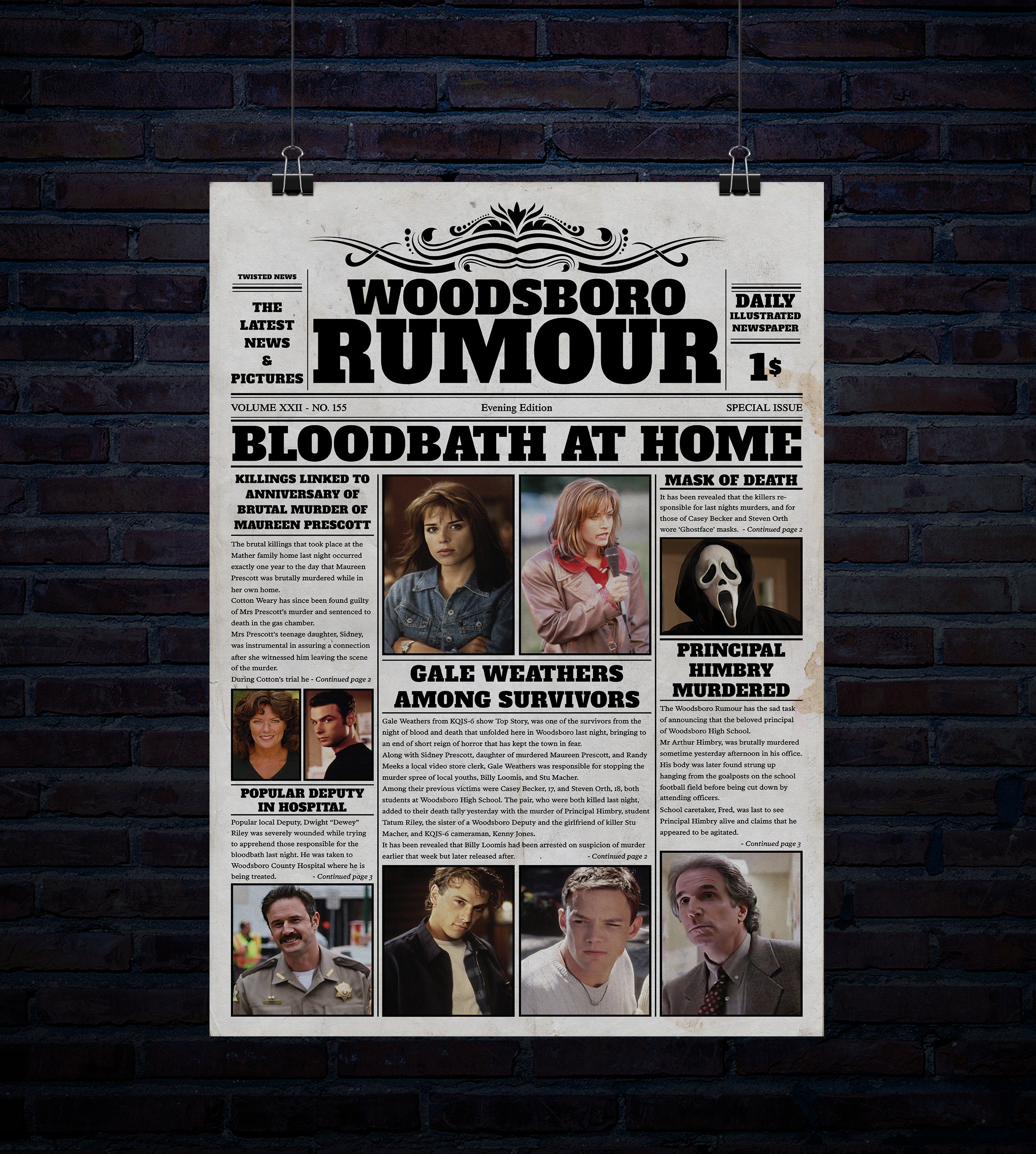 Anniversary of Brutal Murder Newspaper Article 20 Inch X 30 Inch 300dpi ...