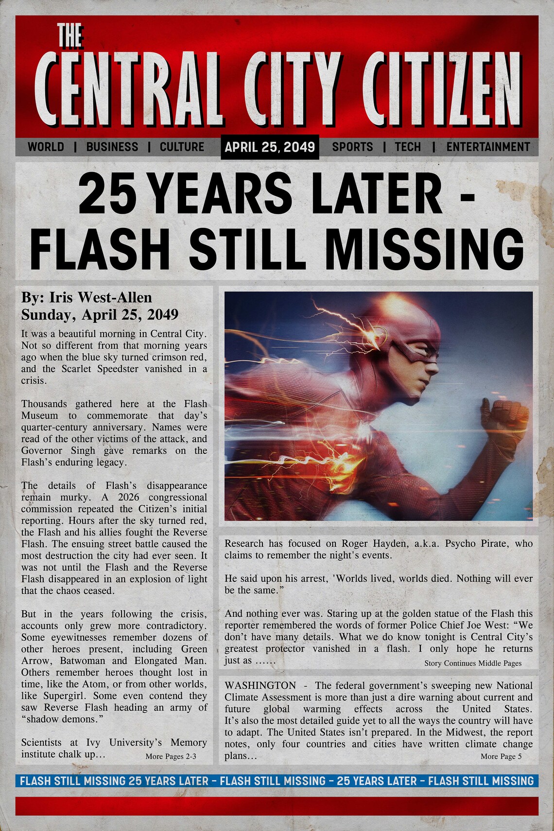 Hero Still Missing Newspaper Article 20 Inch X 30 Inch 300dpi Poster ...