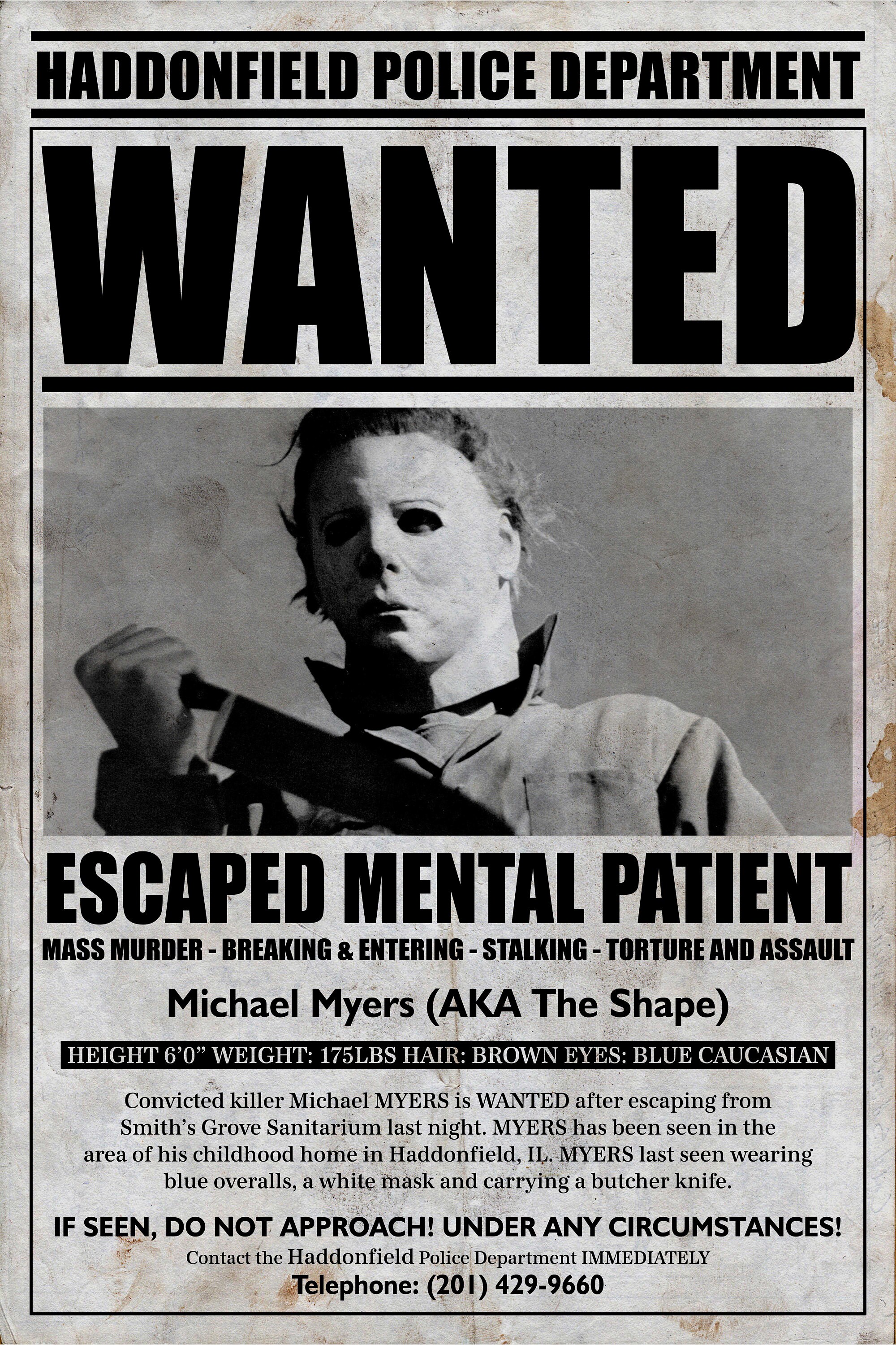 Michael Killer Wanted 20 Inch X 30 Inch 300dpi Poster Digital Download ...