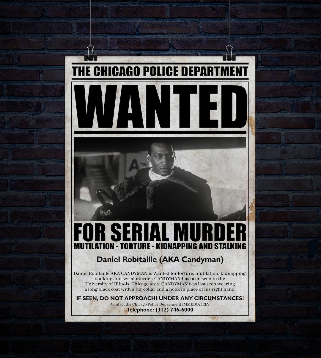 Daniel Robitaille Candyman Wanted 20 Inch X 30 Inch 300dpi Poster ...