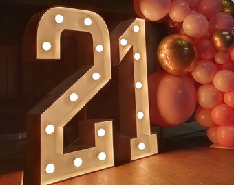 Large Numbers With Lights - Etsy