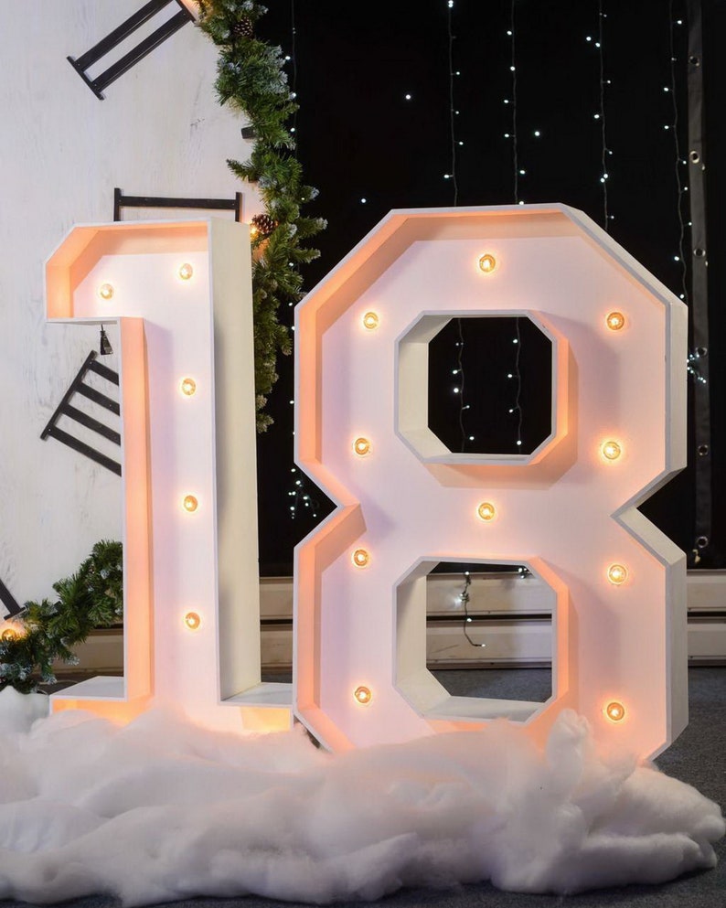 Birthday Light up Numbers Illuminated Light Letters Event | Etsy