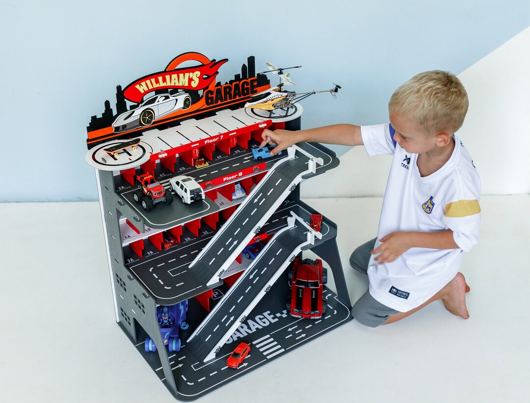 Toy Garage Playset With Car Track: Learning Toys Wooden Play - Etsy