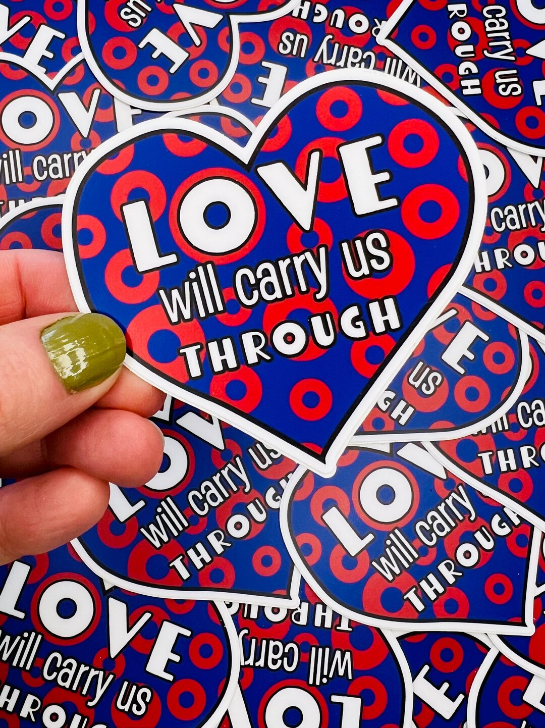 Love Will Carry Us Through Phish Heart Vinyl Sticker, Donut Art ...