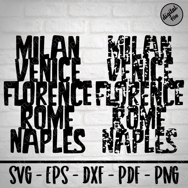 Italian Cities Svg - Rome Svg - Milan Svg - Florence Svg - Venice Svg ...