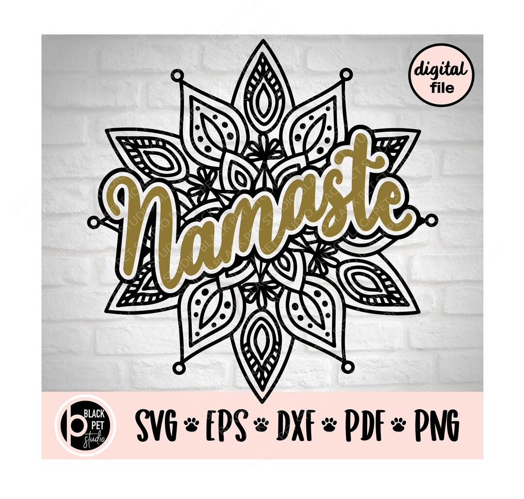 Yoga SVG, Namaste Svg, Namaste Sign, Namaste Shirt, Mandala Svg ...