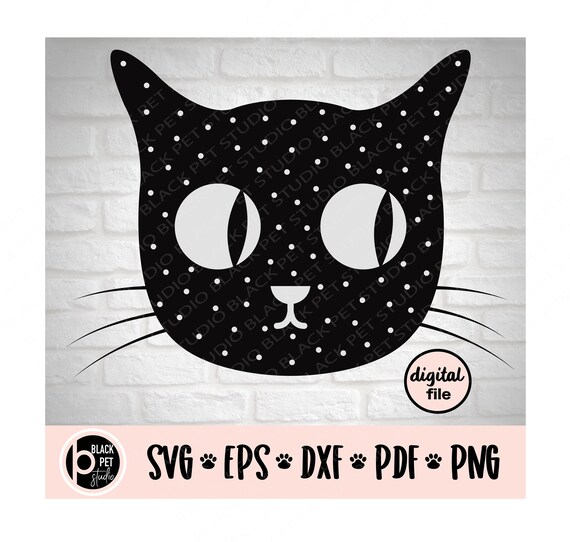 Dot Cat Svg Vector File Pdf & Png Print Files DXF File | Etsy