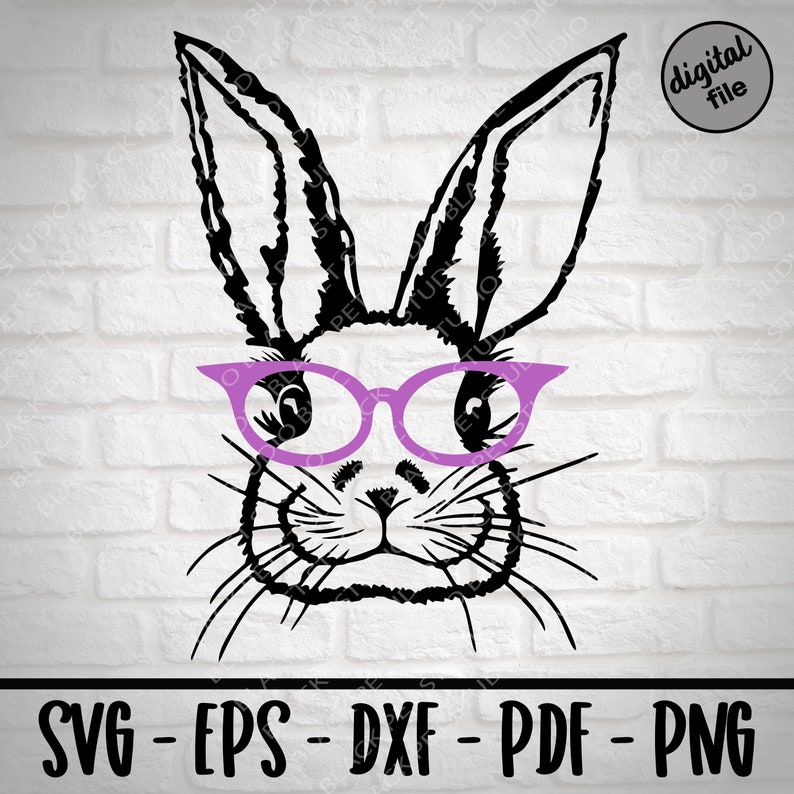 Bunny With Glasses Svg Easter Bunny With Glasses Svg Girl's Easter ...