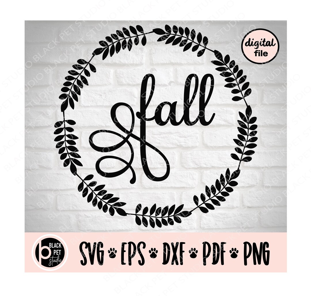 Fall Wreath Svg Autumn Leaves Svg Fall Svg Fall - Etsy