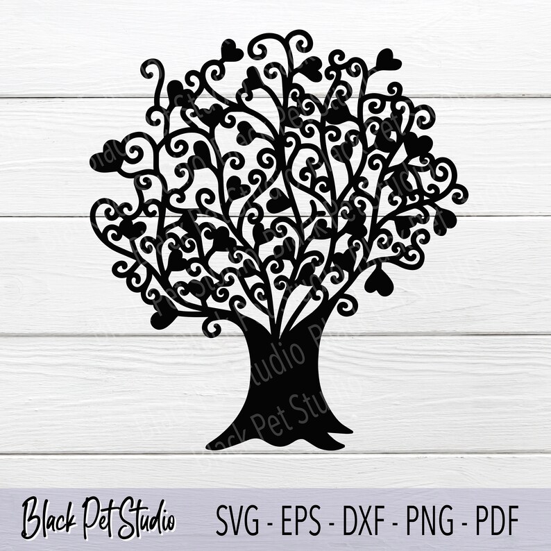 Love Tree Svg - Tree With Hearts Svg - Valentine Tree Svg - Love Tree ...