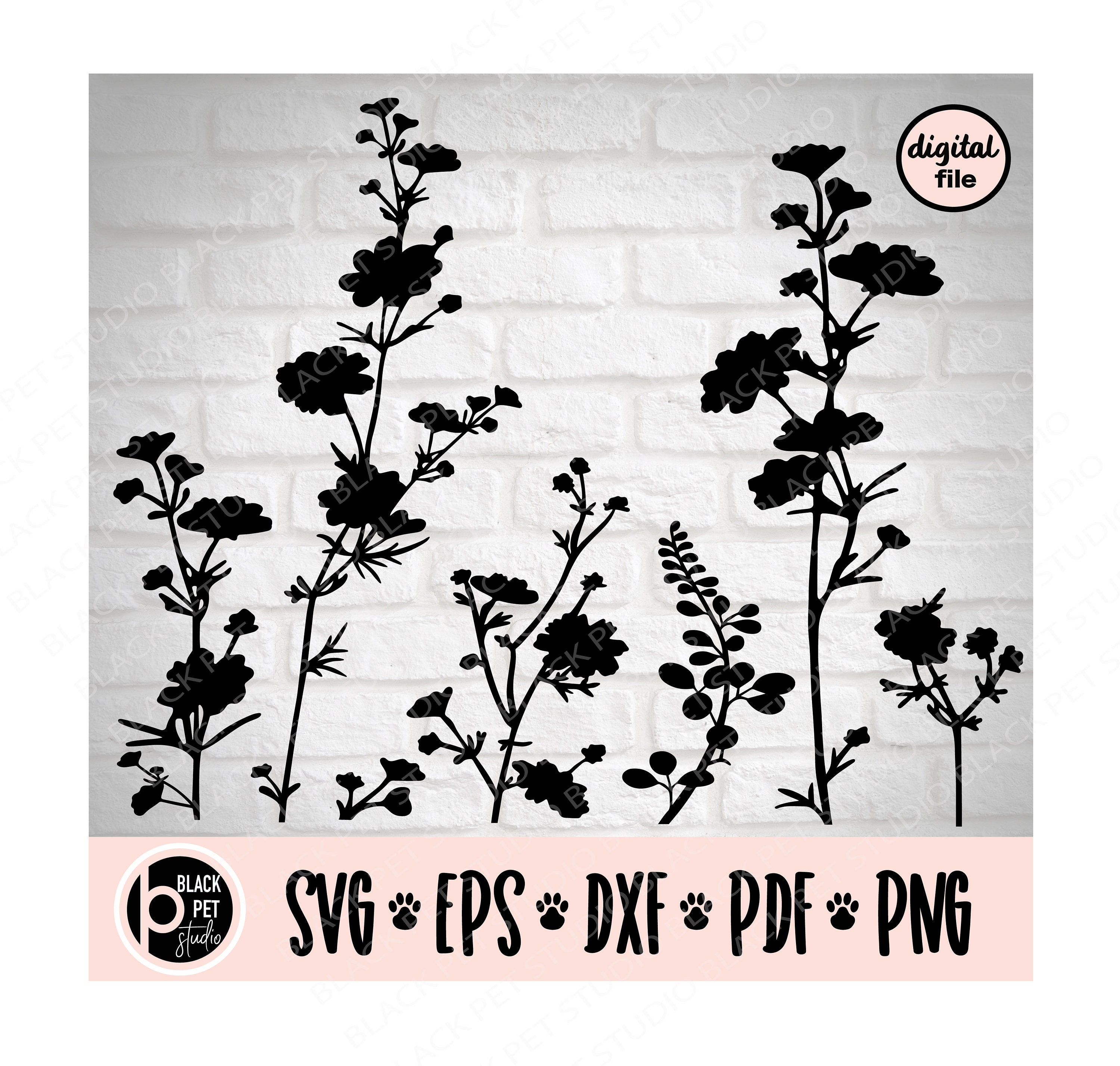 Flower Bundle Svg - Farmhouse Flowers Svg - Spring Flowers Svg - Flower ...