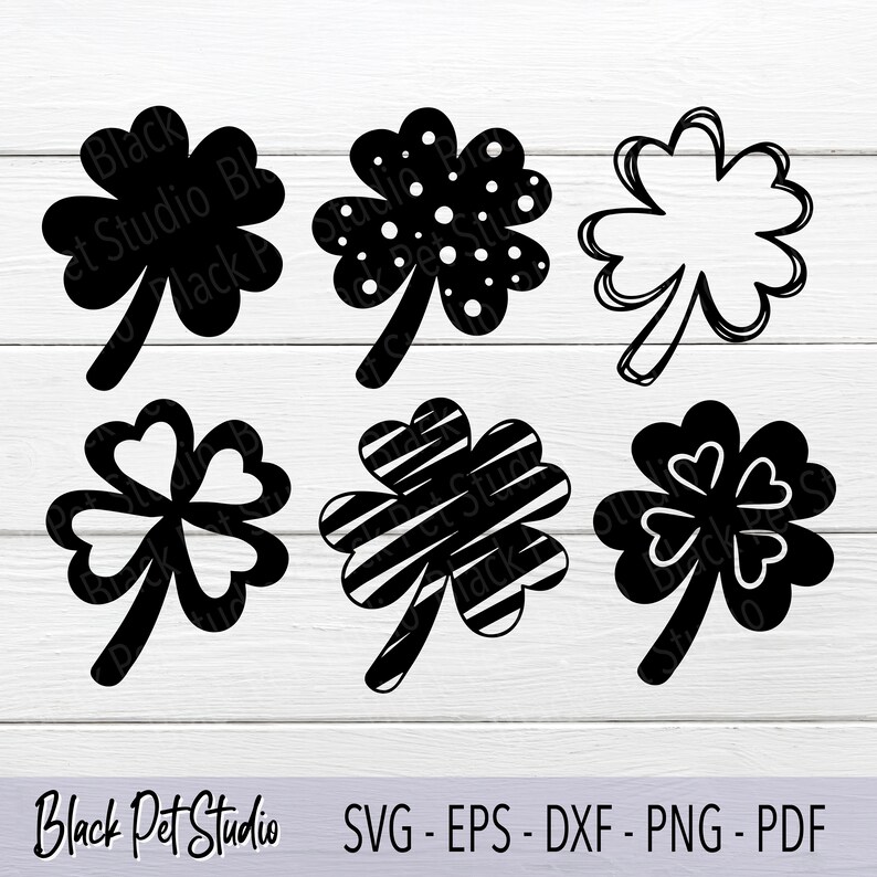 Four Leaf Clovers Svg - Clovers Svg Bundle - St Patricks Day Svg - Png ...