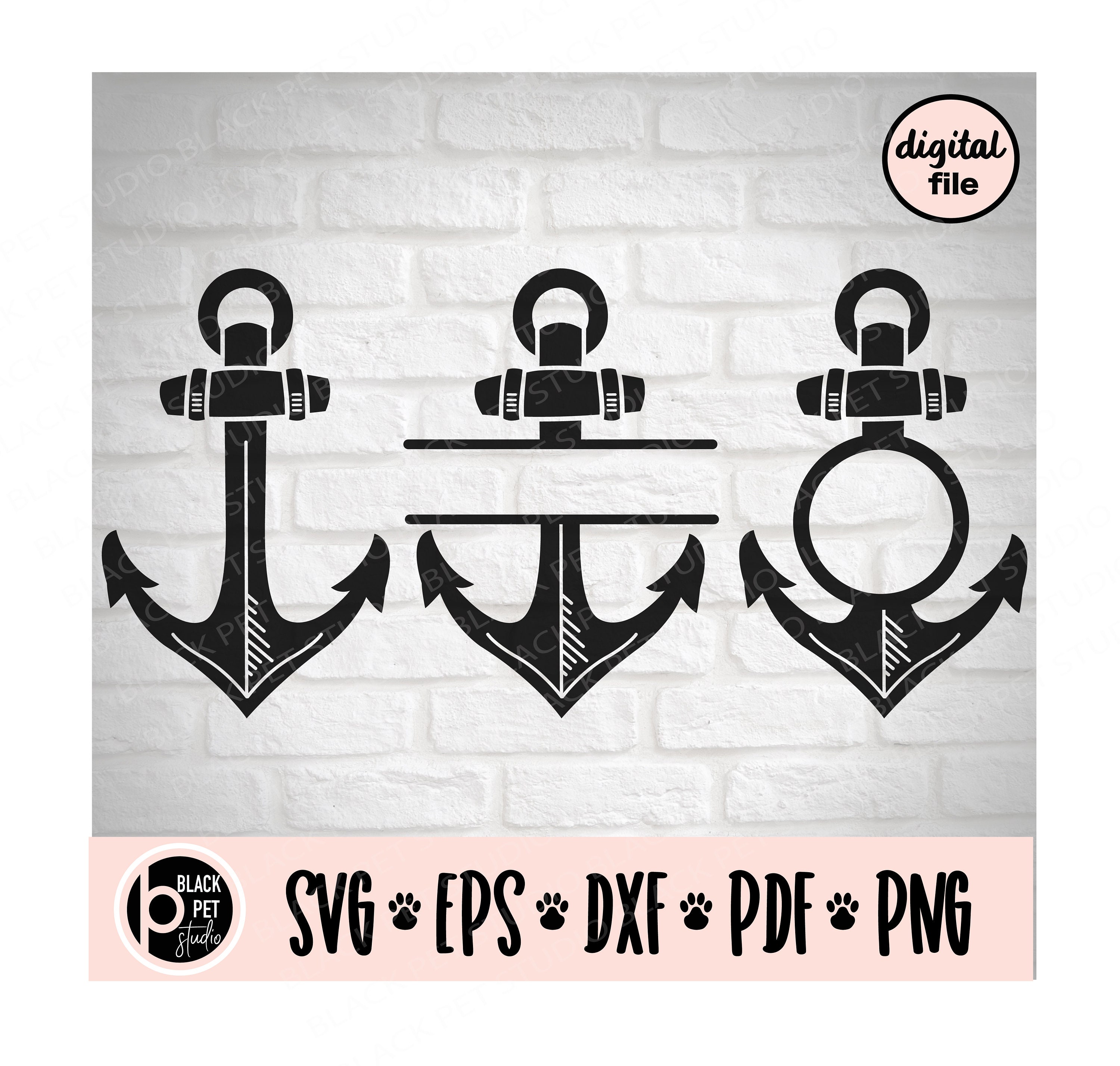 Ship Anchor Bundle SVG - Anchor Monogram Svg - Nautical Sailing Sea ...