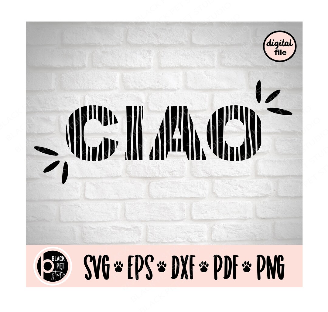 Ciao - Hello - Vector File - Pdf & Png Print Files - DXF File for ...