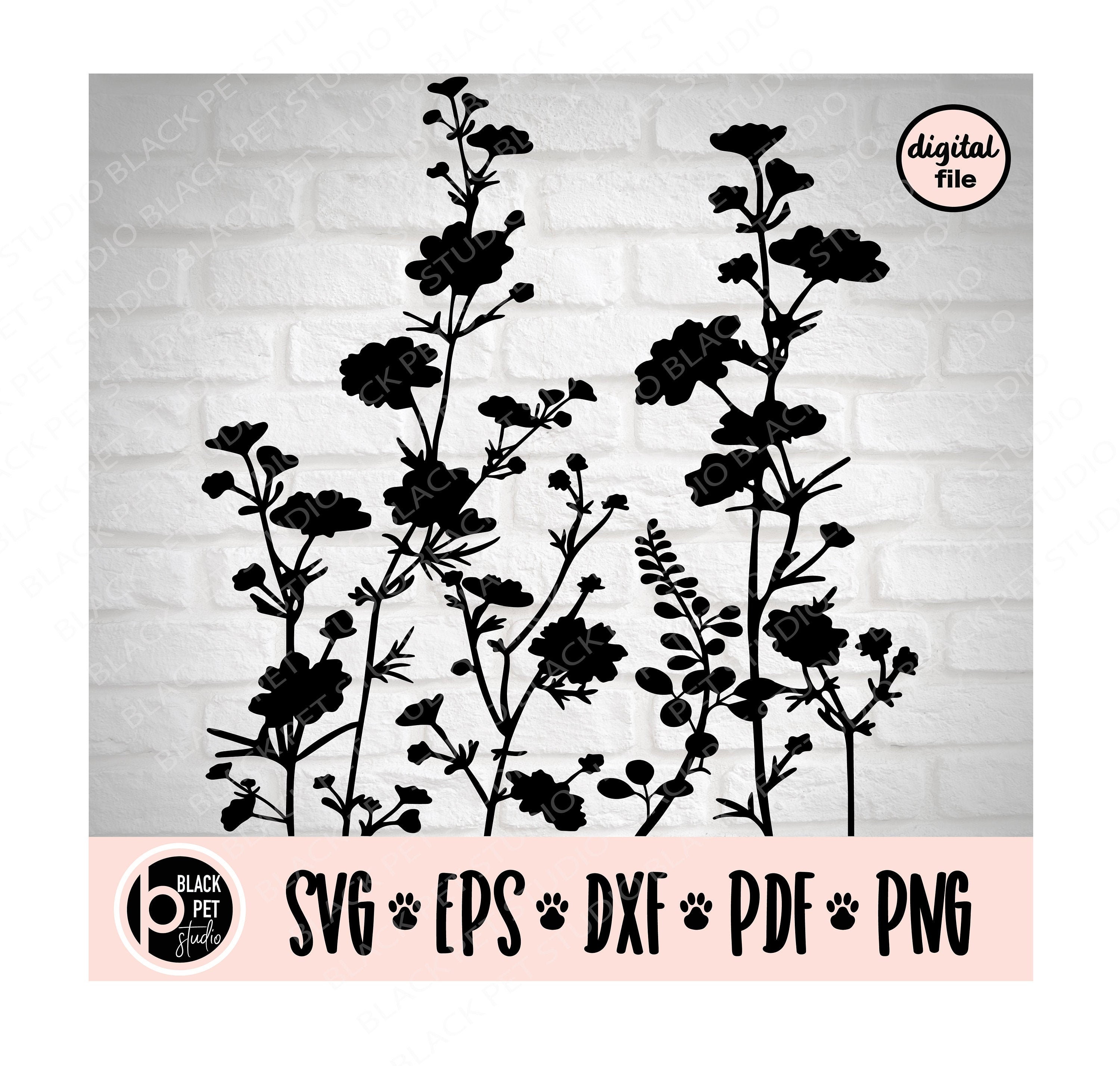 Flower Bundle Svg - Farmhouse Flowers Svg - Spring Flowers Svg - Flower ...