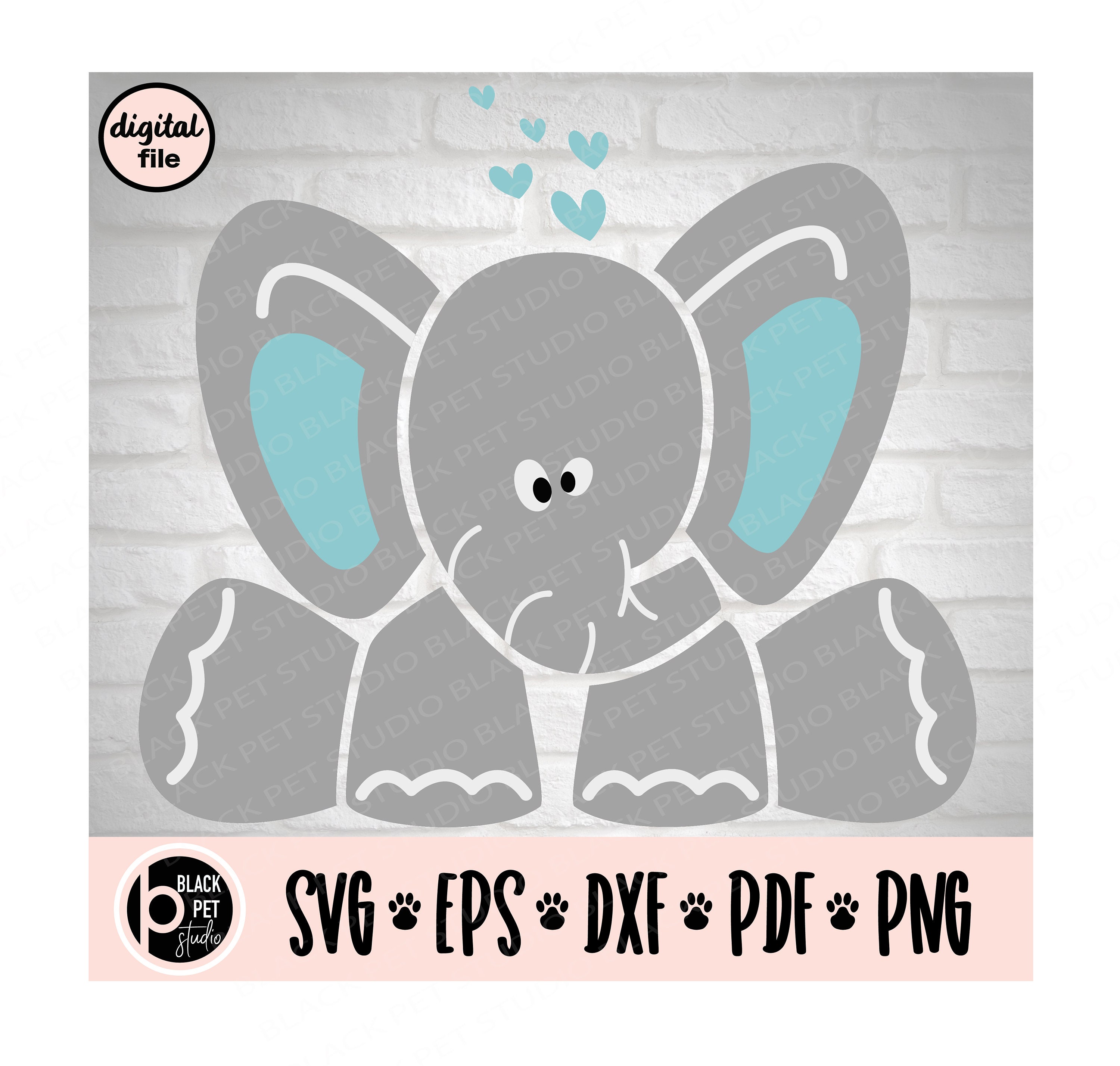 Baby Elephant SVG, Baby Boy Elephant Cut File for Cricut, Cute Elephant ...