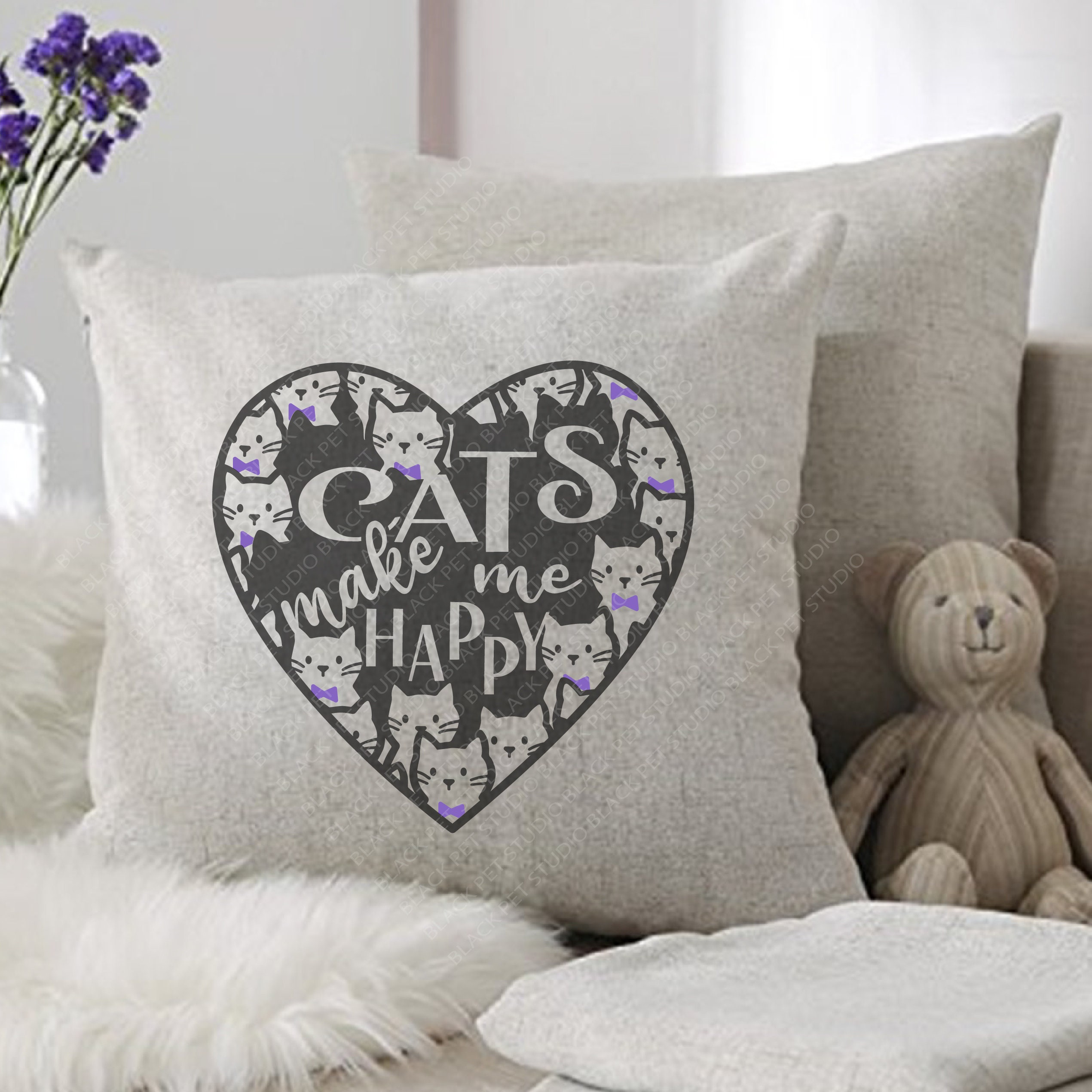 Cats Make Me Happy Svg Cats Svg Cutting File Cat Lovers Svg Cat Lover ...