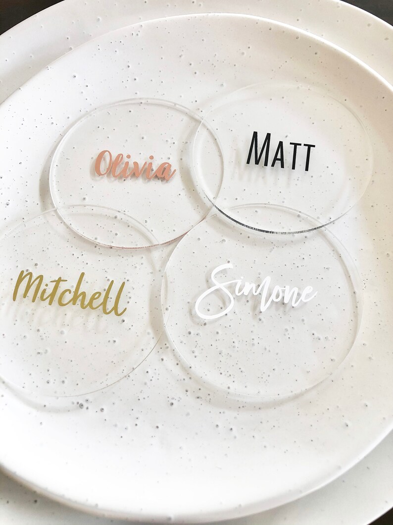 Personalised Acrylic Name Place Cards Guest Place Cards - Etsy Australia