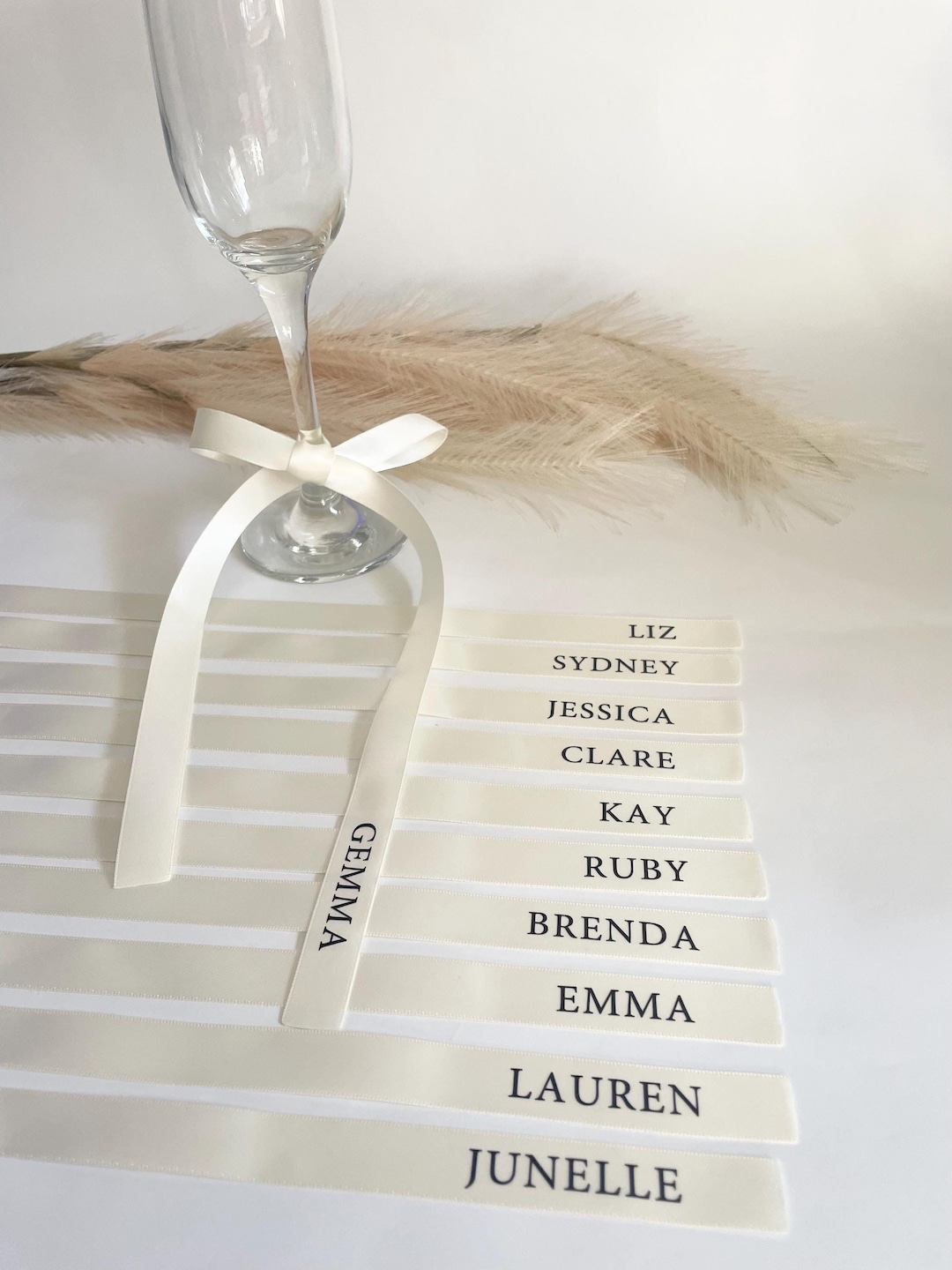 Personalised Ribbon Place Setting | 80cm | Place Card | Name Ribbon ...