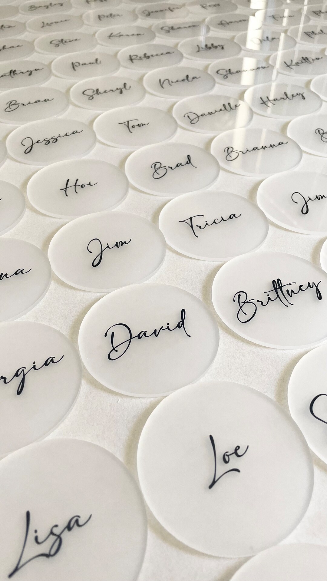 Personalised Acrylic Name Place Cards | Guest Place Cards | Bomboniere ...