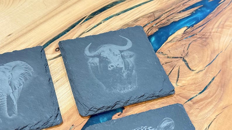 Engraved Slate Coasters. Sets, Custom, Square/round. - Etsy