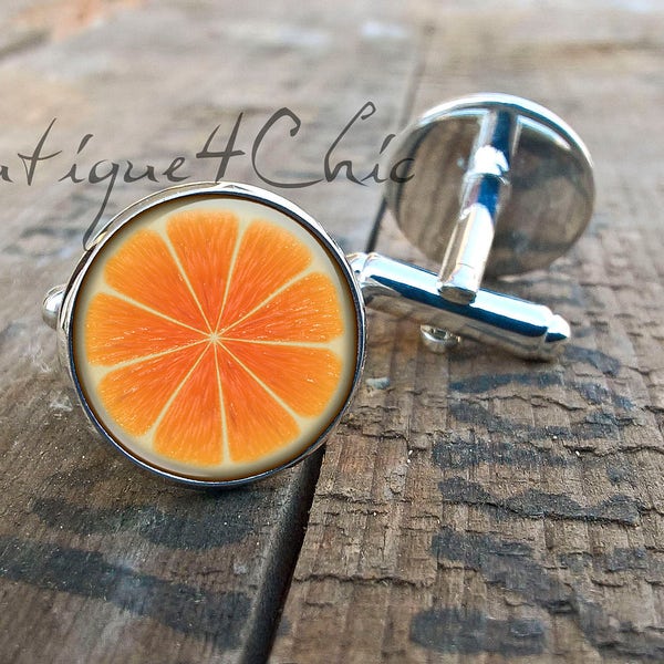 Orange Cufflinks - Etsy