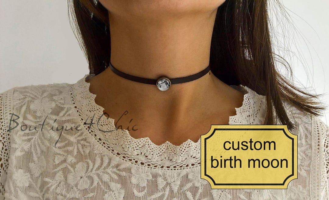 Custom Birth Moon Necklace Custom Moon Personalised Moon - Etsy