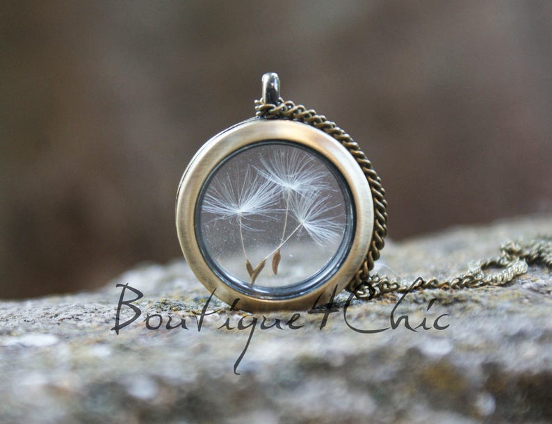 Dandelion Necklace Real Dandelion Necklace Dandelion Locket | Etsy
