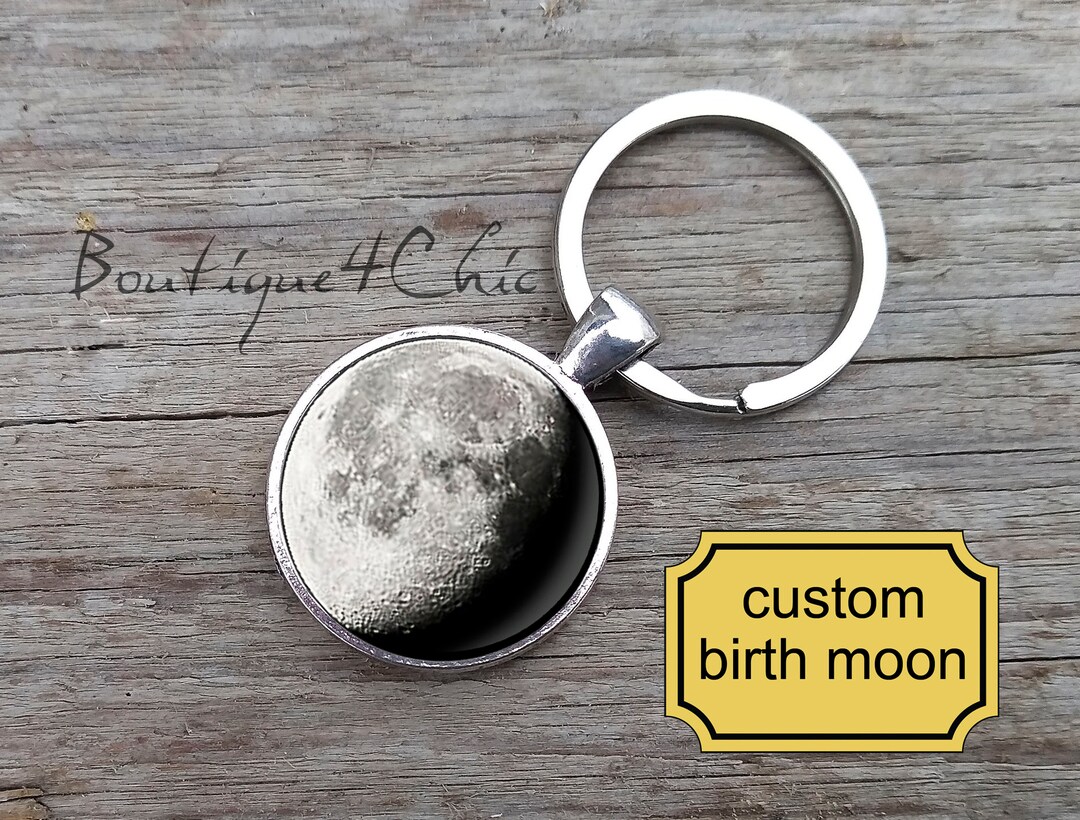 Birth Moon Keychain, Moon Phases Keychain, Moon, Custom, Keychain ...