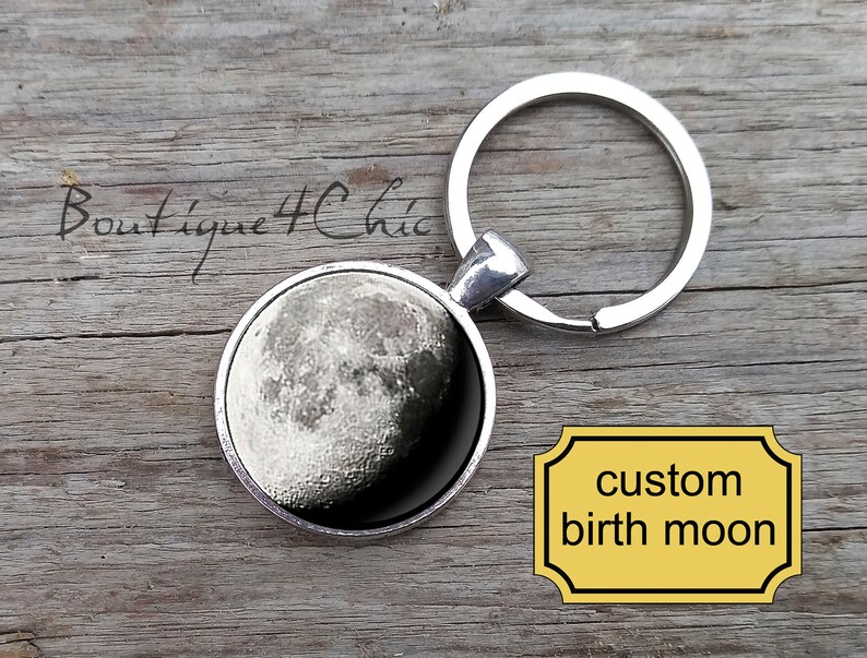 Birth Moon Keychain Moon Phases Keychain Moon Custom - Etsy