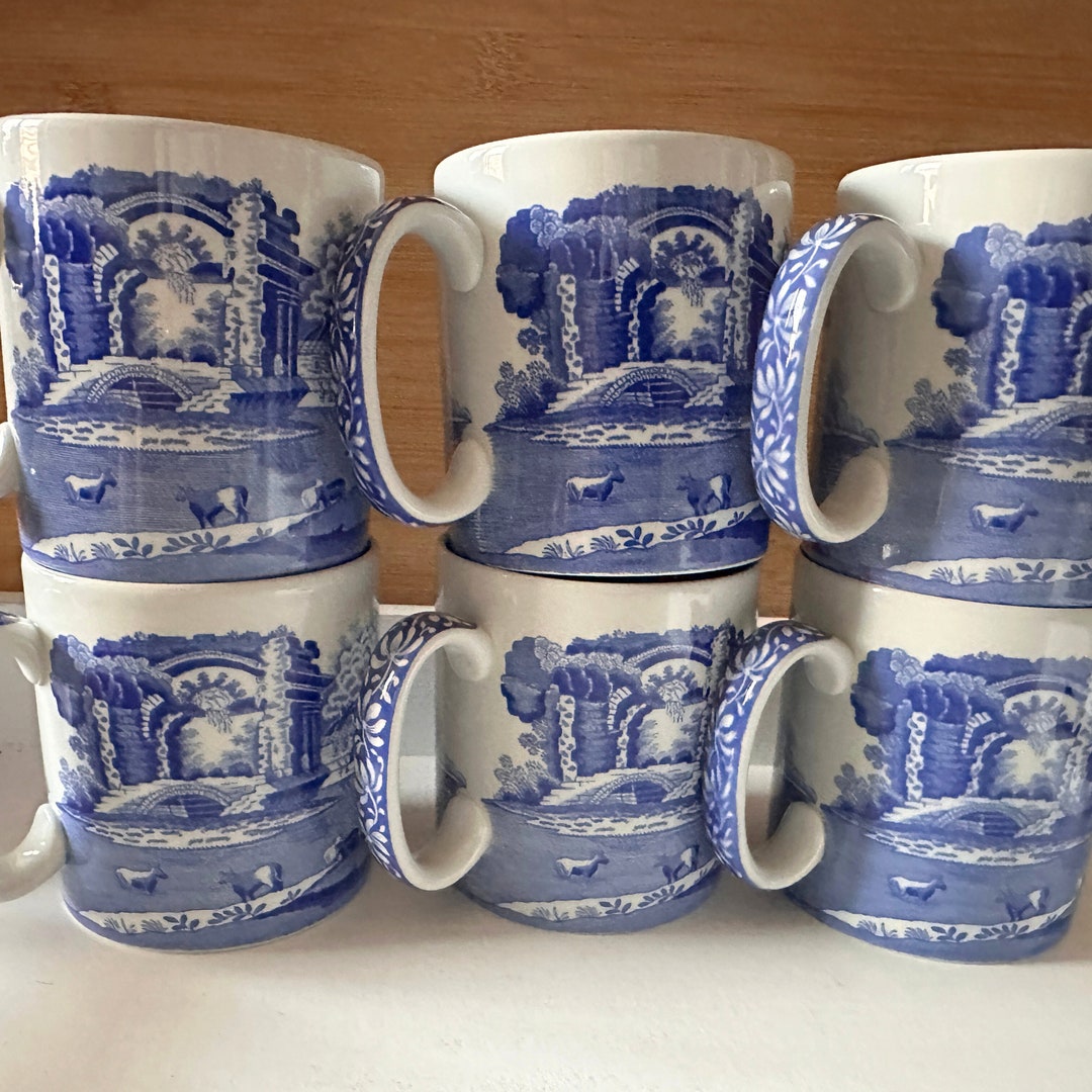 Set of 6 Spode Blue and White Coffee Mugs Porcelain Coffee Mug Set of ...