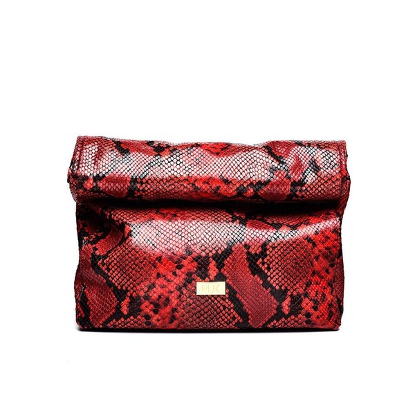 Red Leather Clutch - Etsy