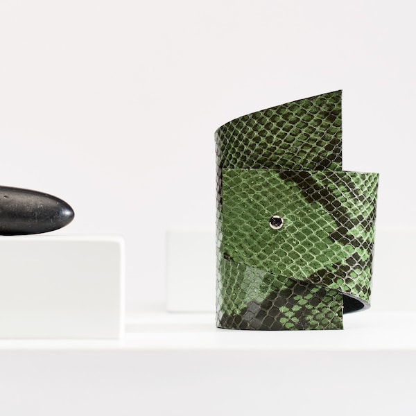 Wide Leather Cuff - Etsy