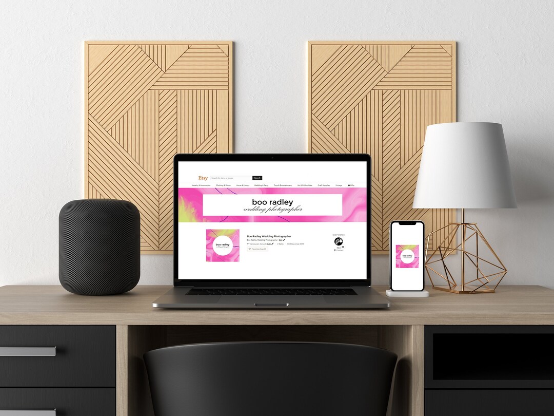 Etsy Shop Starter Set Etsy Cover Kit Banner Kit Logo Pink - Etsy