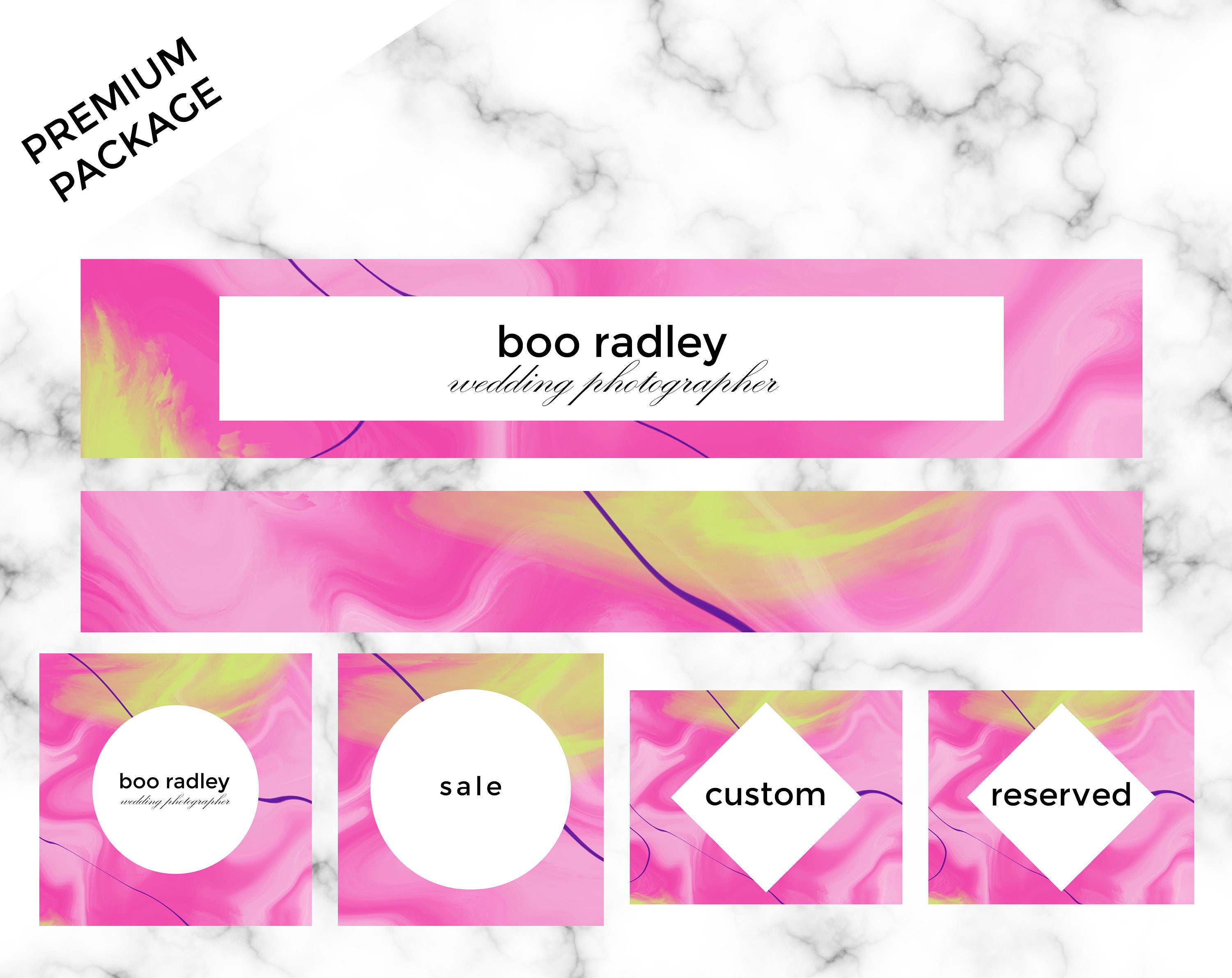 Etsy Shop Starter Set Etsy Cover Kit Banner Kit Logo Pink - Etsy