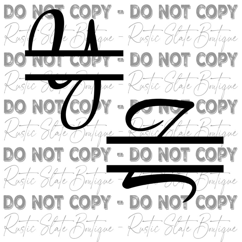 A-Z Monogram Split Alphabet Font Svg, Split Monogram Font, Split Letter ...