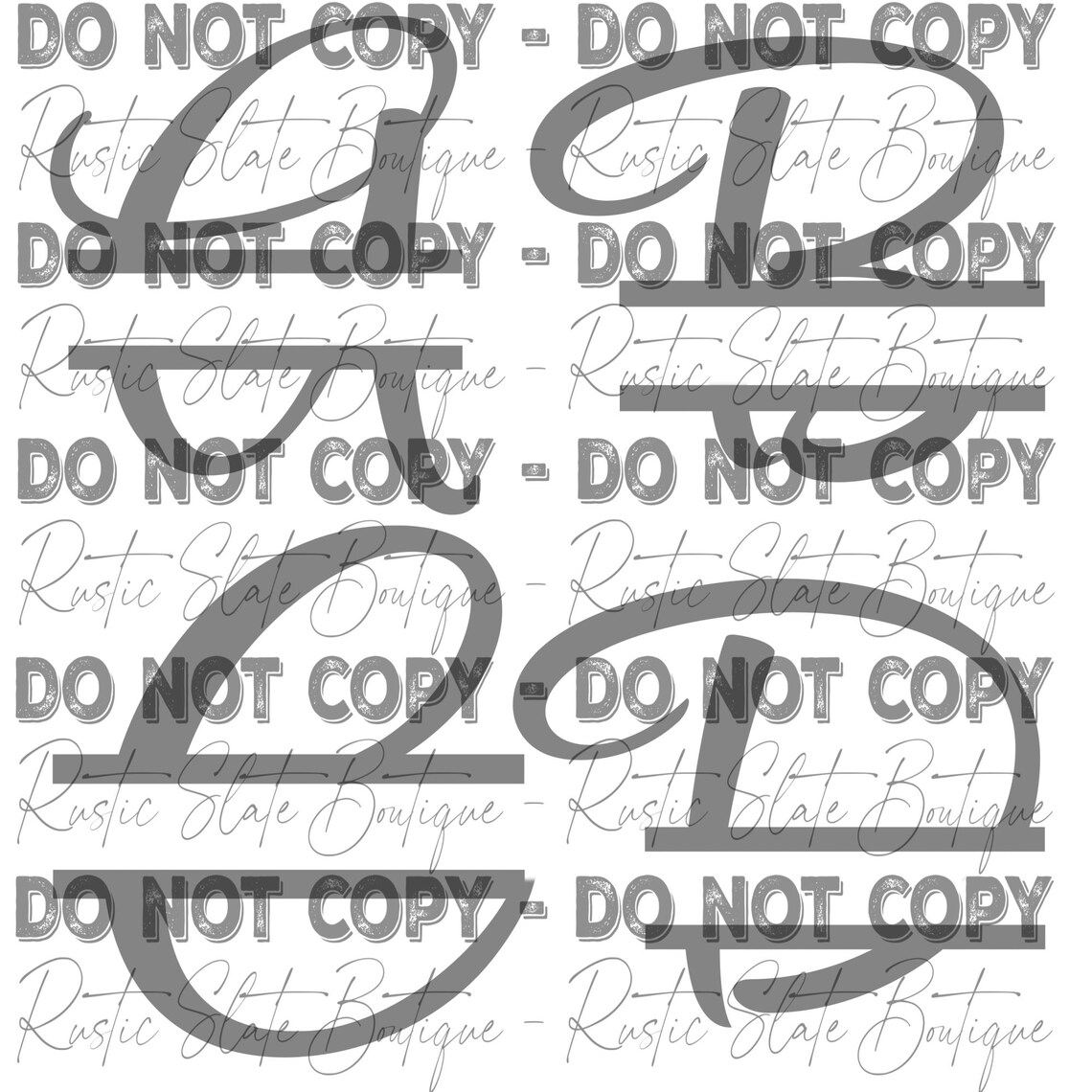 A-Z Monogram Split Alphabet Font Svg, Split Monogram Font, Split Letter ...