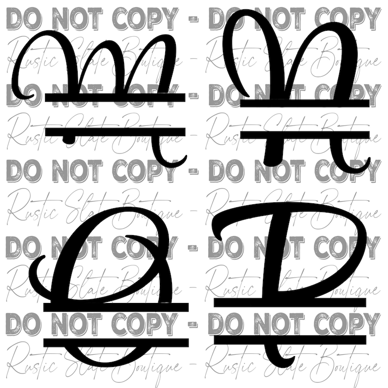 A-Z Monogram Split Alphabet Font Svg, Split Monogram Font, Split Letter ...