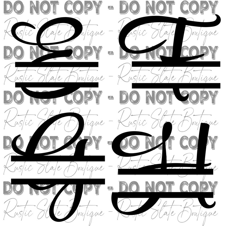 A-Z Monogram Split Alphabet Font Svg, Split Monogram Font, Split Letter ...