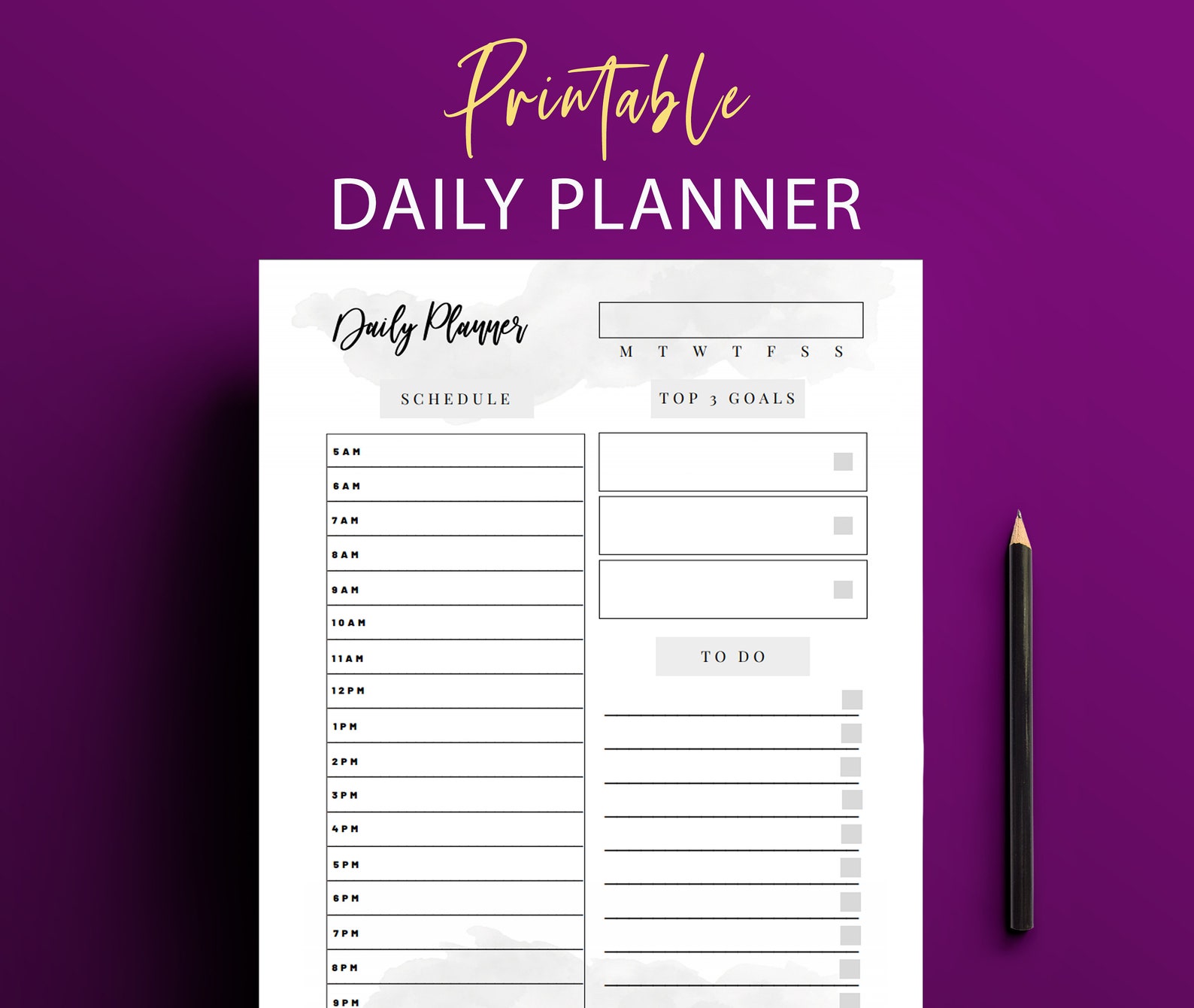 Daily Planner Printable // Daily Focus Printable // Task List // Goal ...