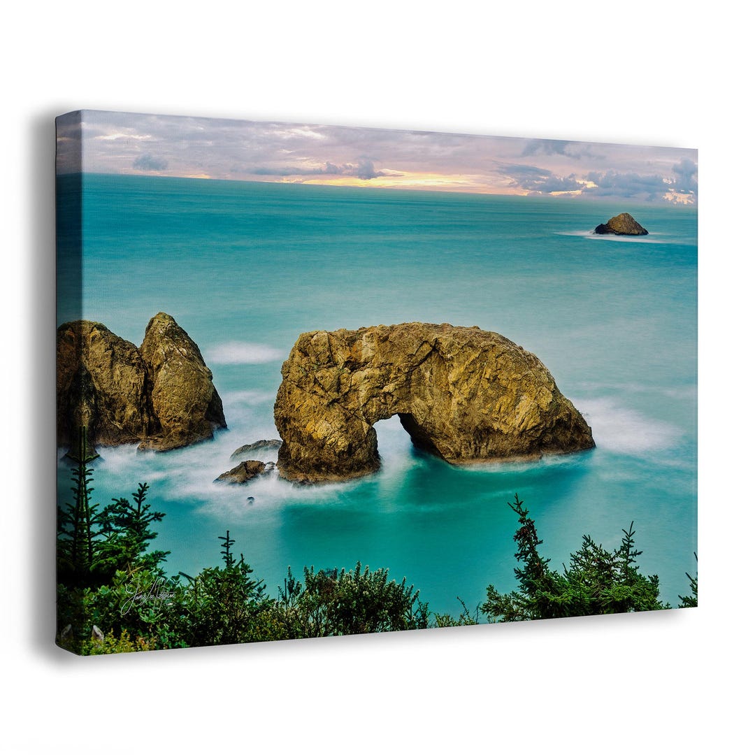 Oregon Coast Ocean Picture Arch Print: Pacific Ocean Seascape Rocky ...