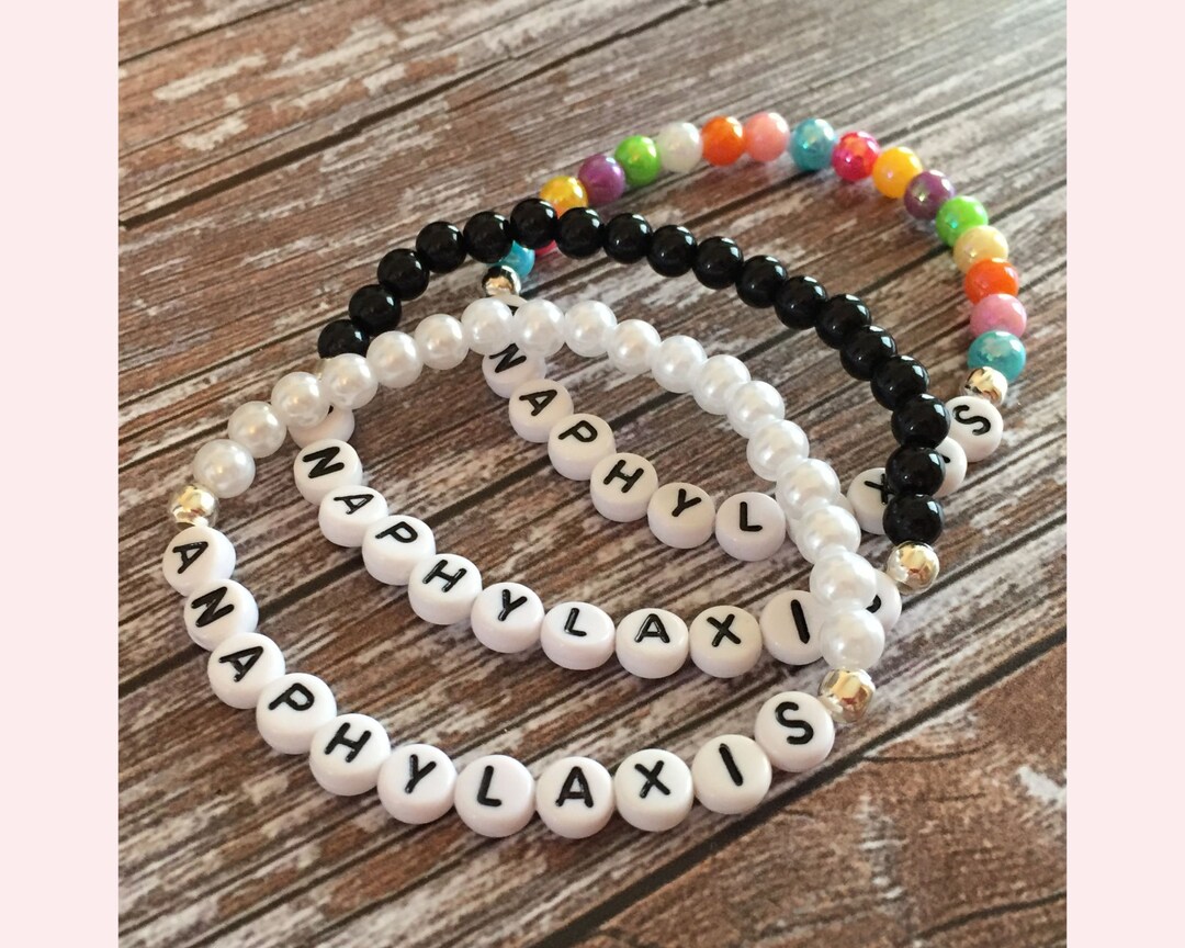 Anaphylaxis Bracelet Medical Alert Bracelet Anaphylaxis Bead - Etsy