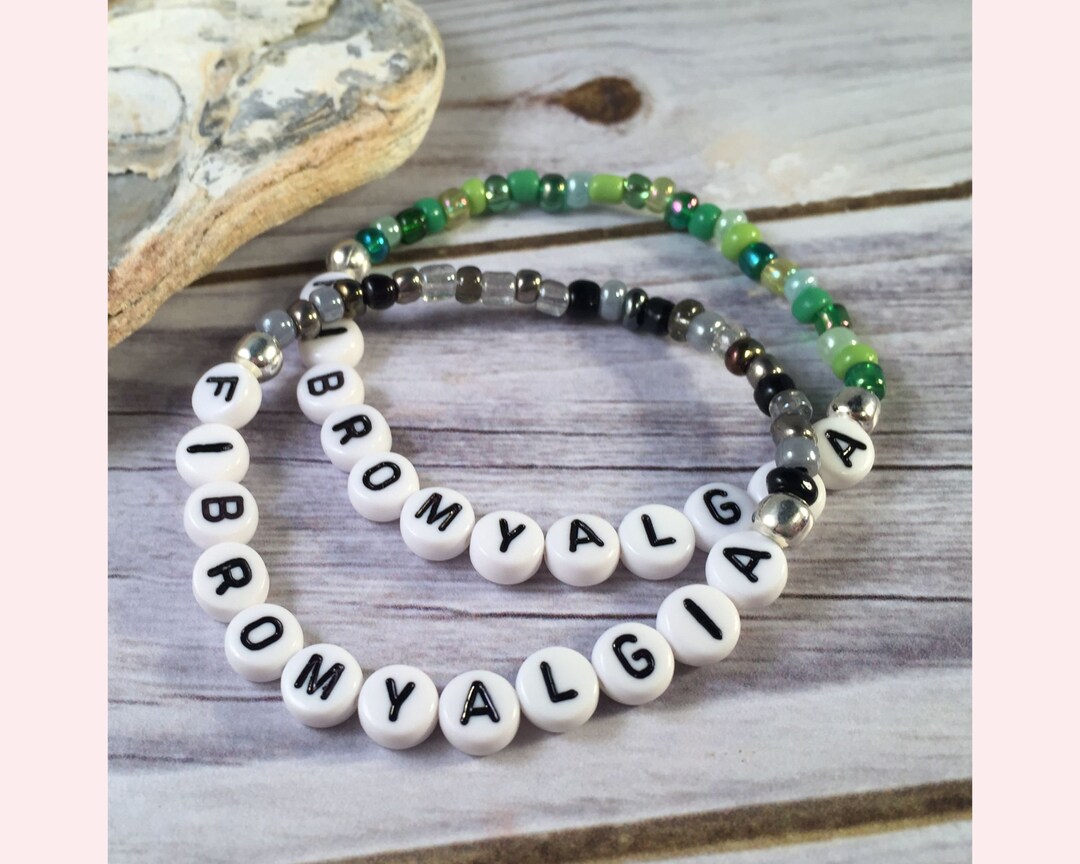 Fibromyalgia Bracelet Medical Alert Bracelet Beaded Fibro - Etsy