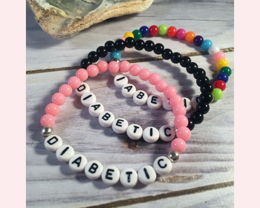 Diabetic Bracelet Medical Alert Bracelet Beaded Diabetes - Etsy