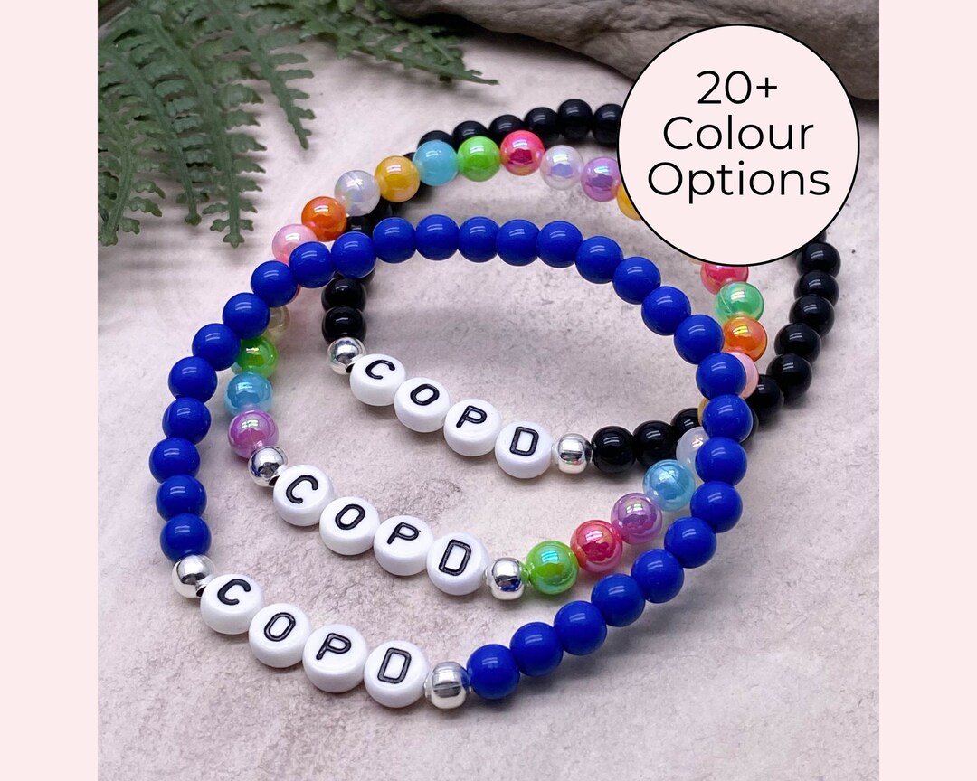 COPD Bracelet, Medical Alert Bracelet, Beaded COPD Bracelet, Medical ID ...