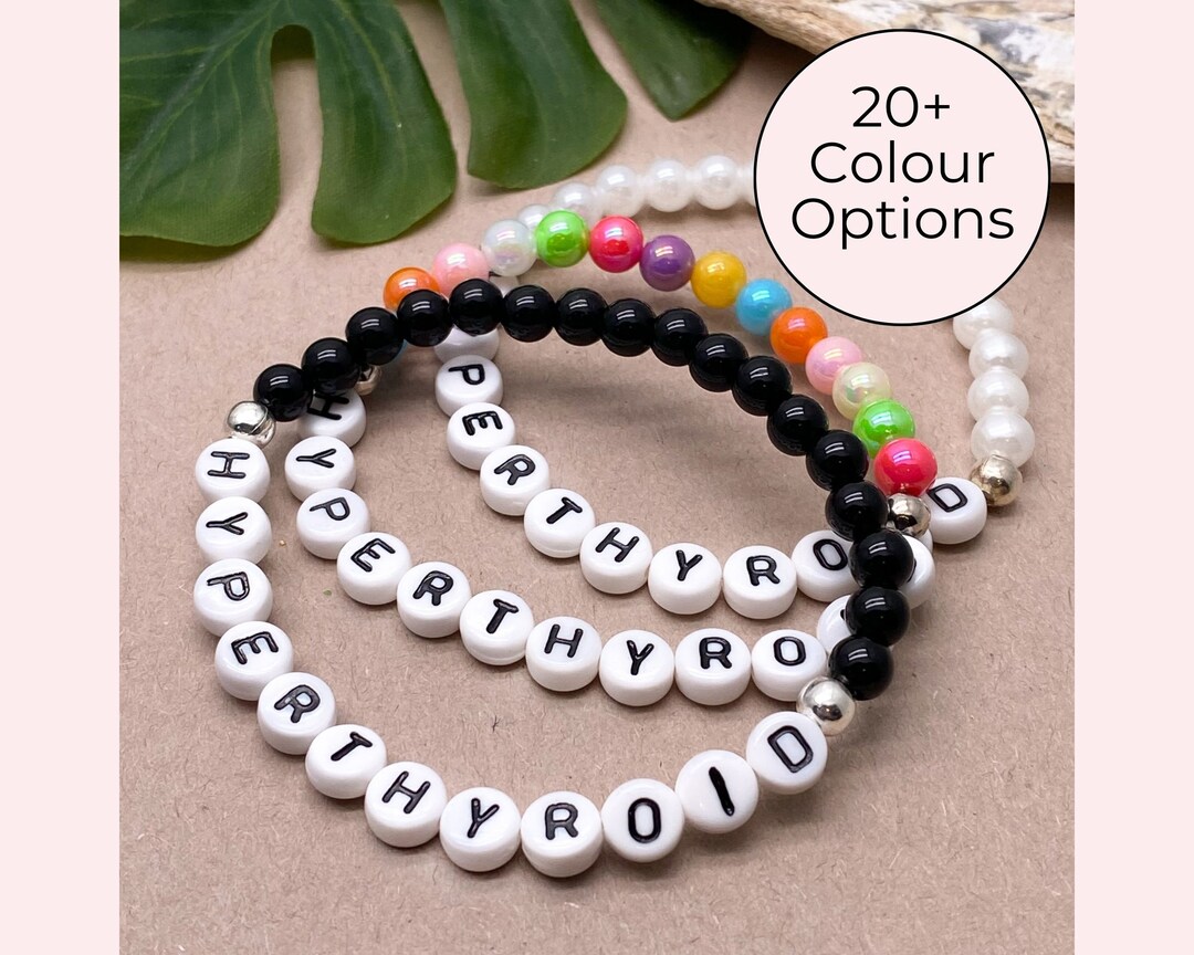 HYPERTHYROID Bracelet, Medical Alert ID Beaded Hyper Jewellery ...