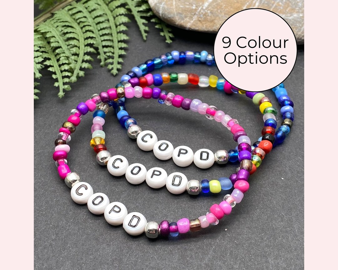 COPD Bracelet Medical Alert ID Letter Bead COPD Jewellery Awareness ...