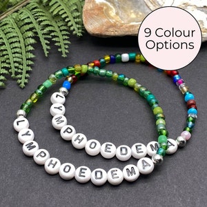 LYMPHOEDEMA Bracelet, Medical Alert Bracelet, Beaded Awareness Bracelet ...